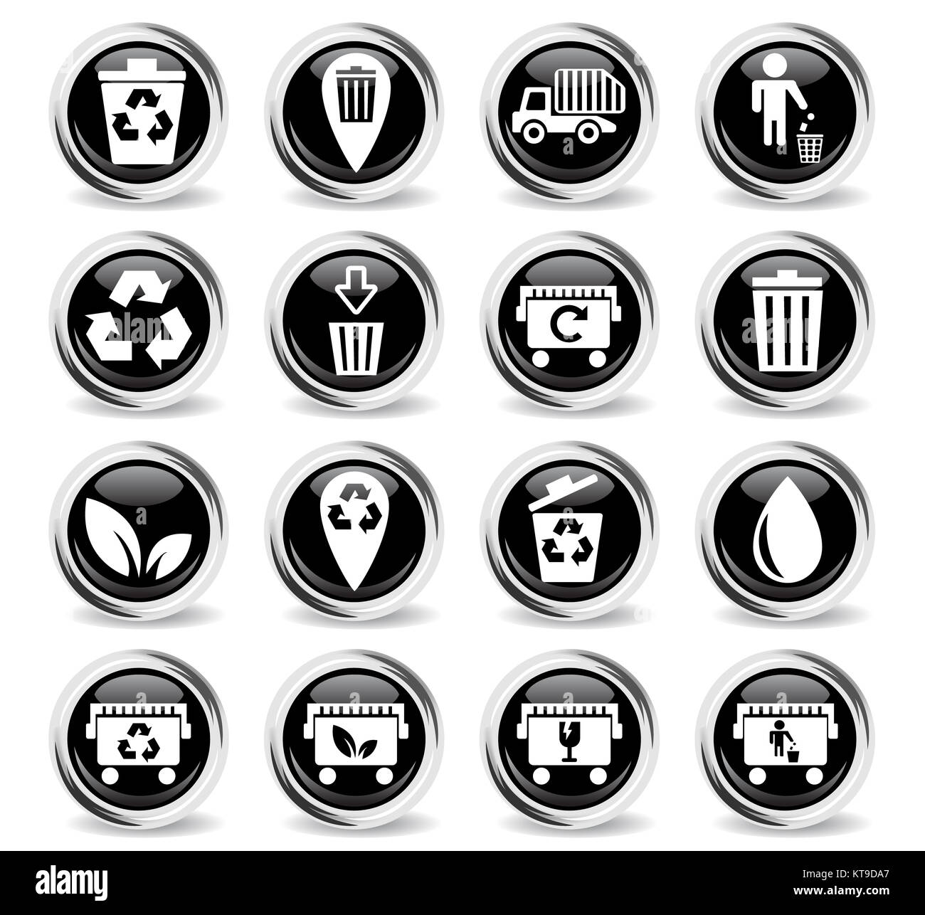 garbage icon set Stock Photo - Alamy