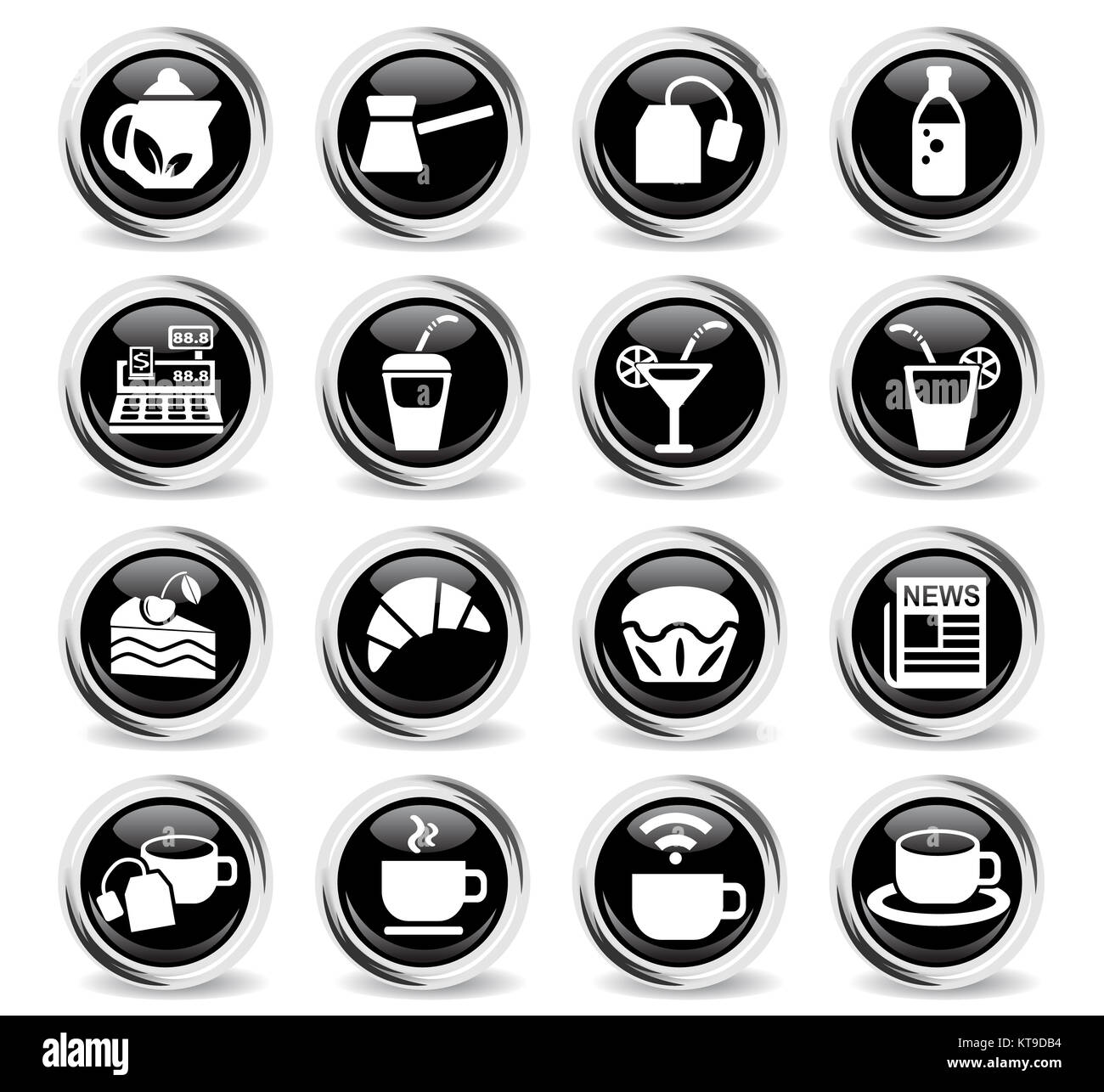 cafe icon set Stock Photo - Alamy