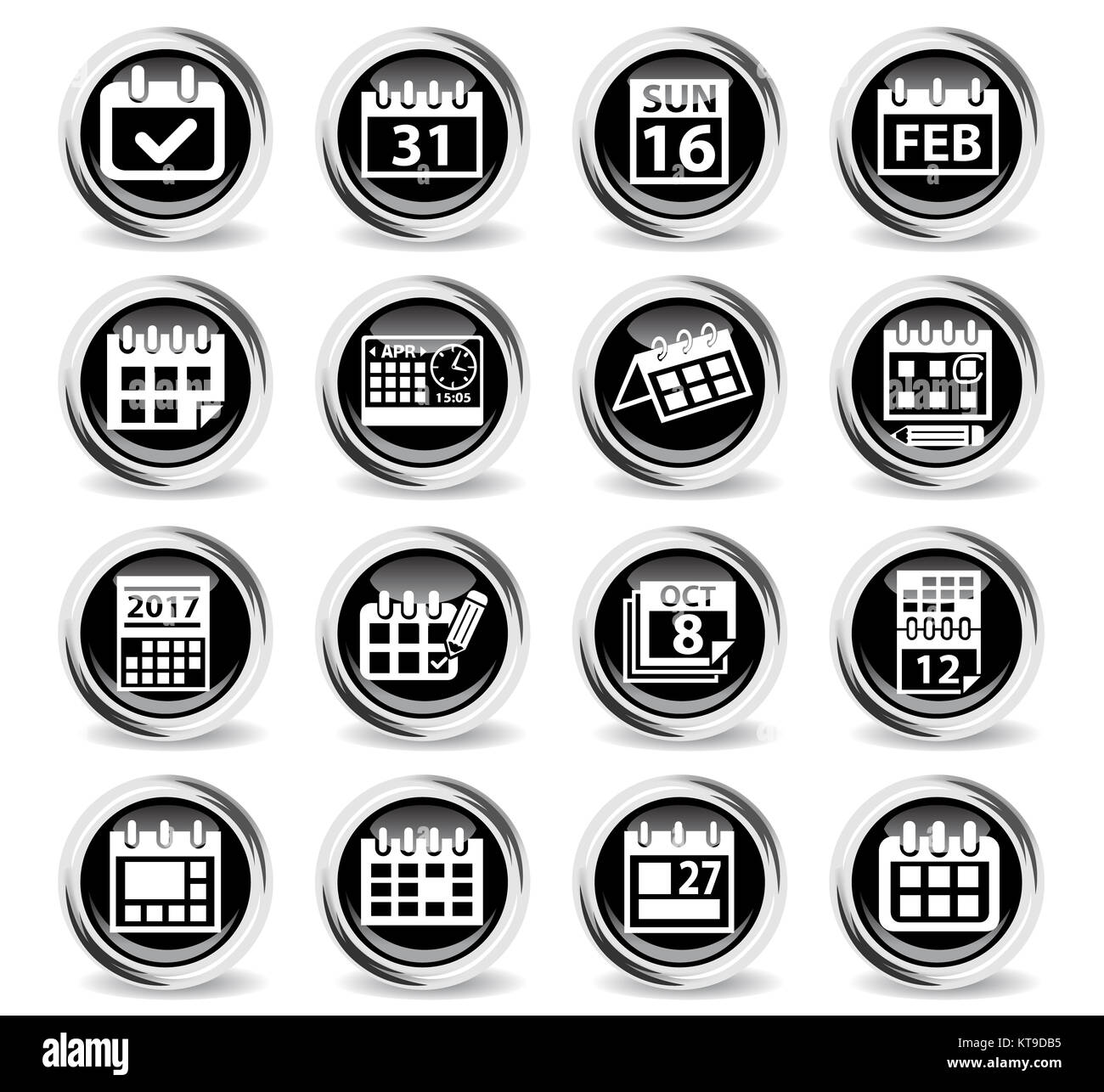 calendar icon set Stock Photo - Alamy