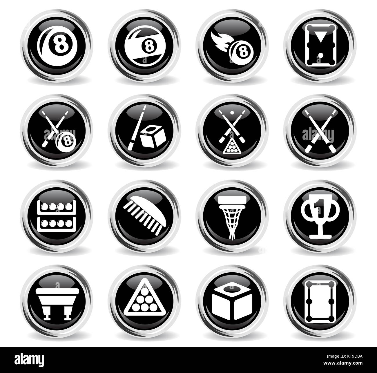 Billiard balls cues pool Cut Out Stock Images & Pictures - Alamy