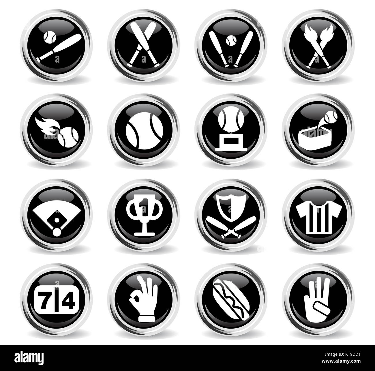 baseball icon set Stock Photo - Alamy