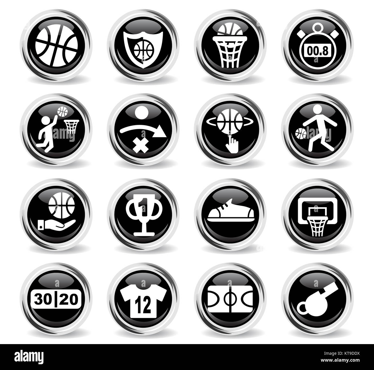 basketball icon set Stock Photo - Alamy