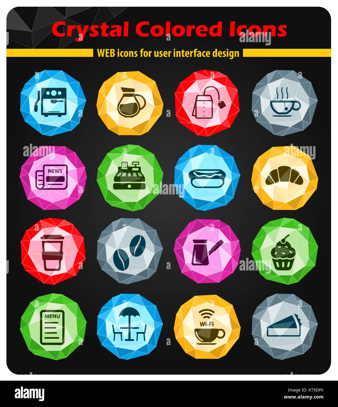 cafe icon set Stock Photo - Alamy