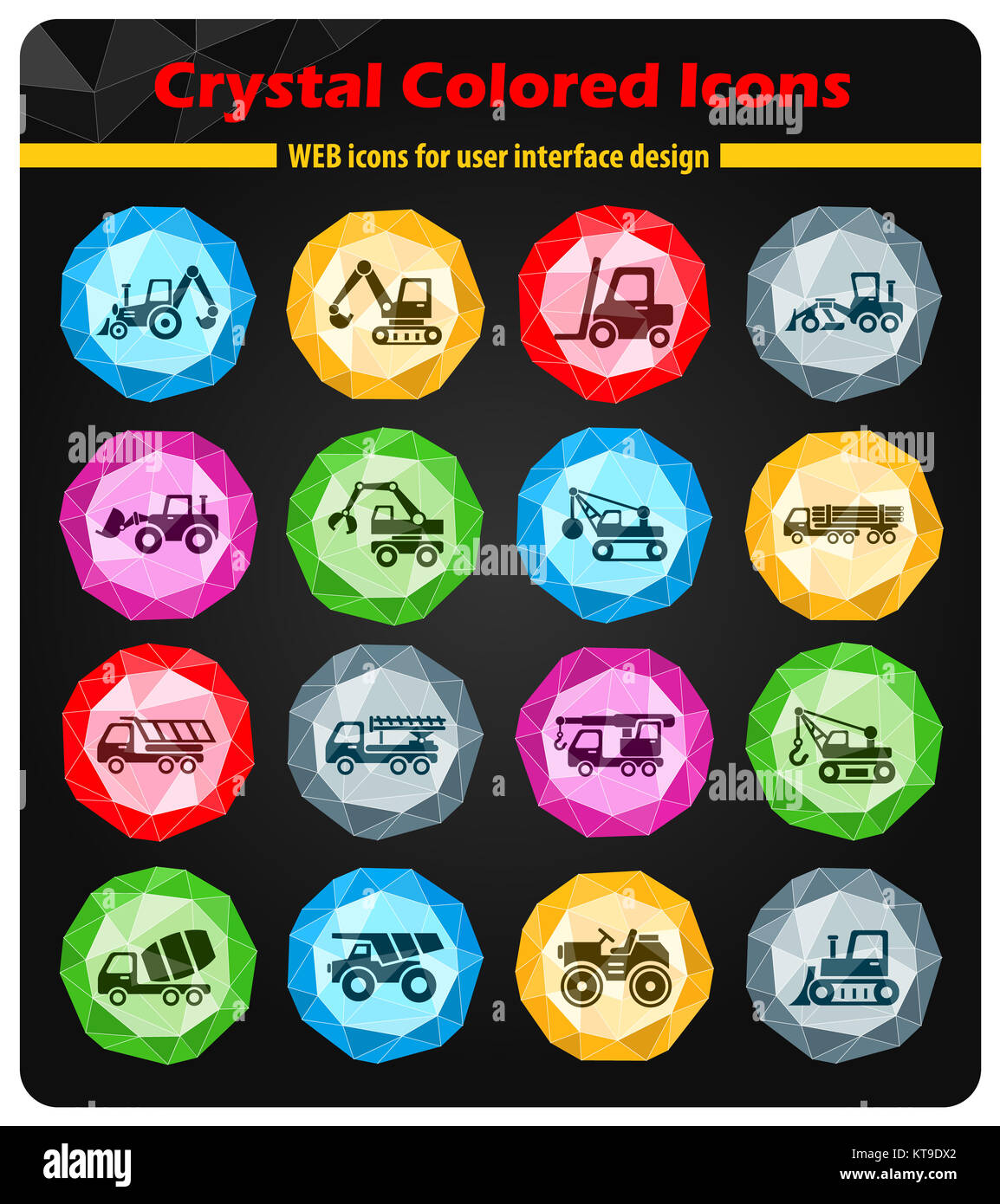 construction machinery icon set Stock Photo - Alamy