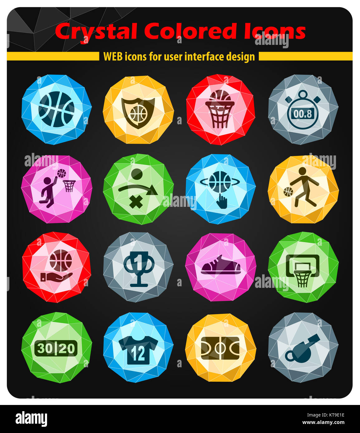 basketball icon set Stock Photo - Alamy
