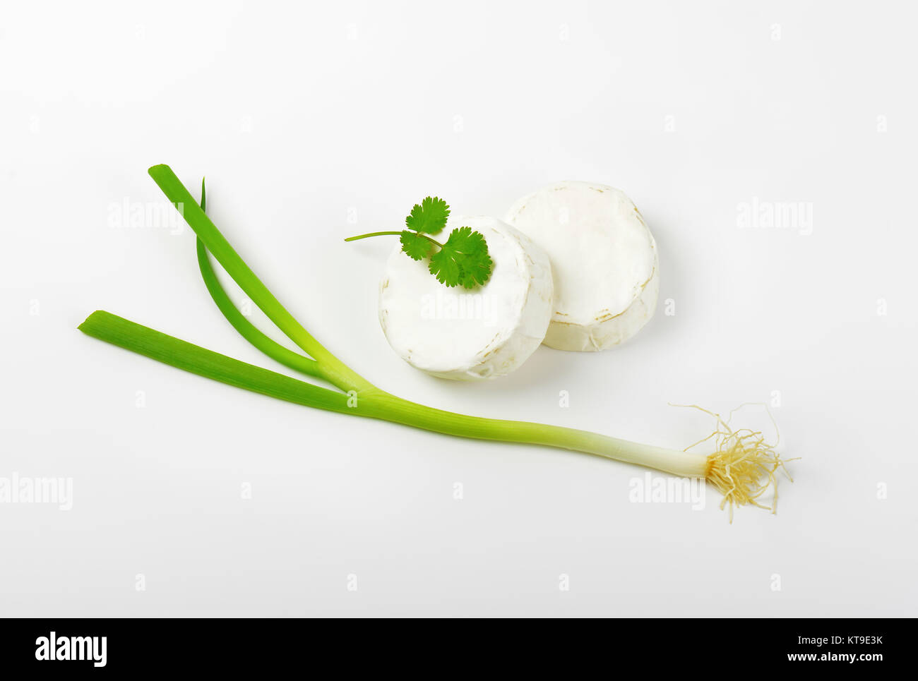 Soft white cheese and spring onion Stock Photo - Alamy