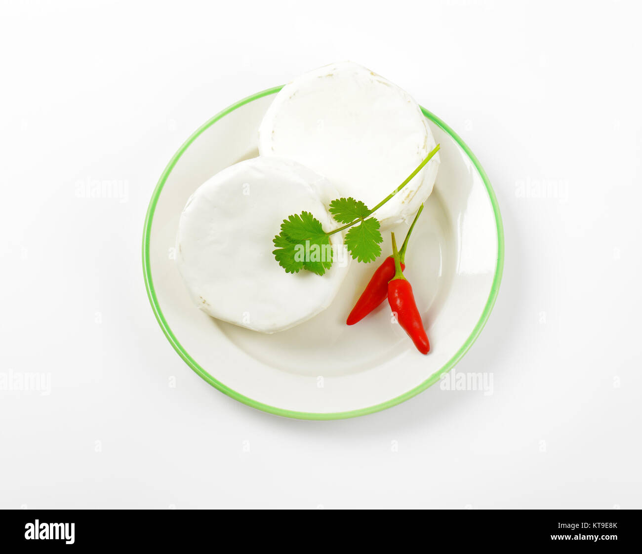 Wheels of soft white cheese Stock Photo - Alamy