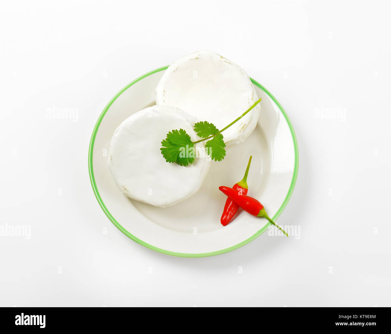 Wheels of soft white cheese Stock Photo - Alamy