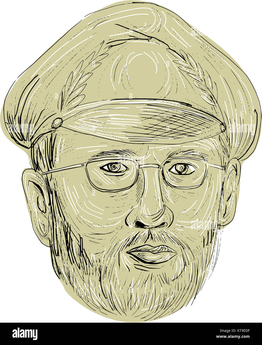 Turkish General Head Drawing Stock Photo - Alamy