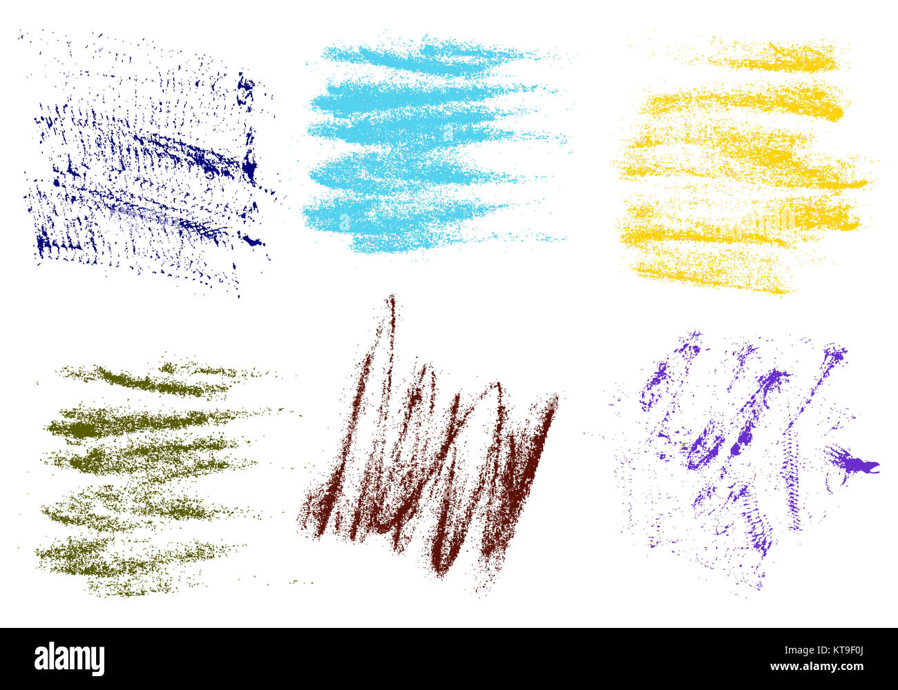 Vector crayons hand drawing abstract on white background set, ch Stock ...