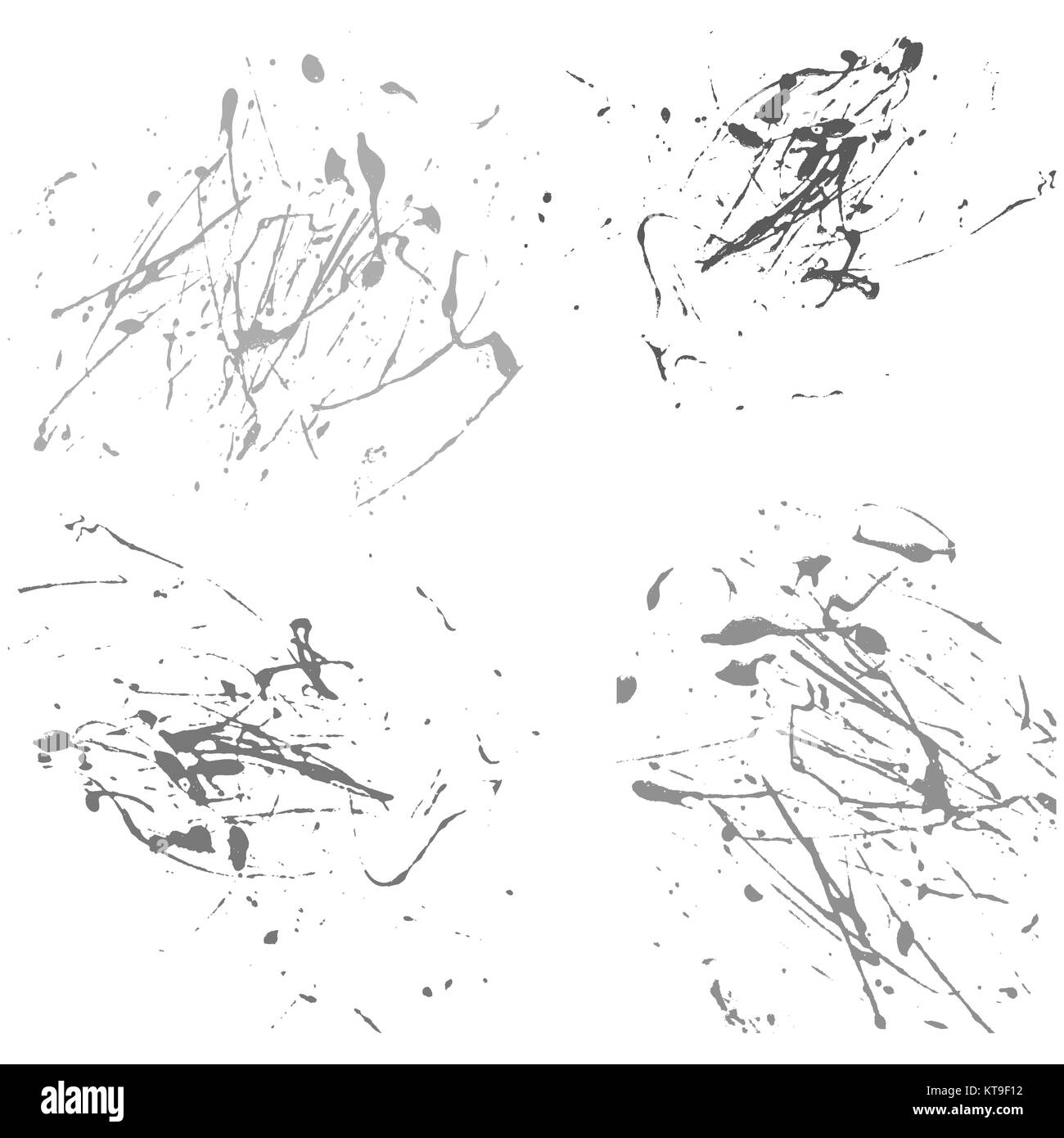 Vector splatter paint abstract on white background set hand draw Stock ...