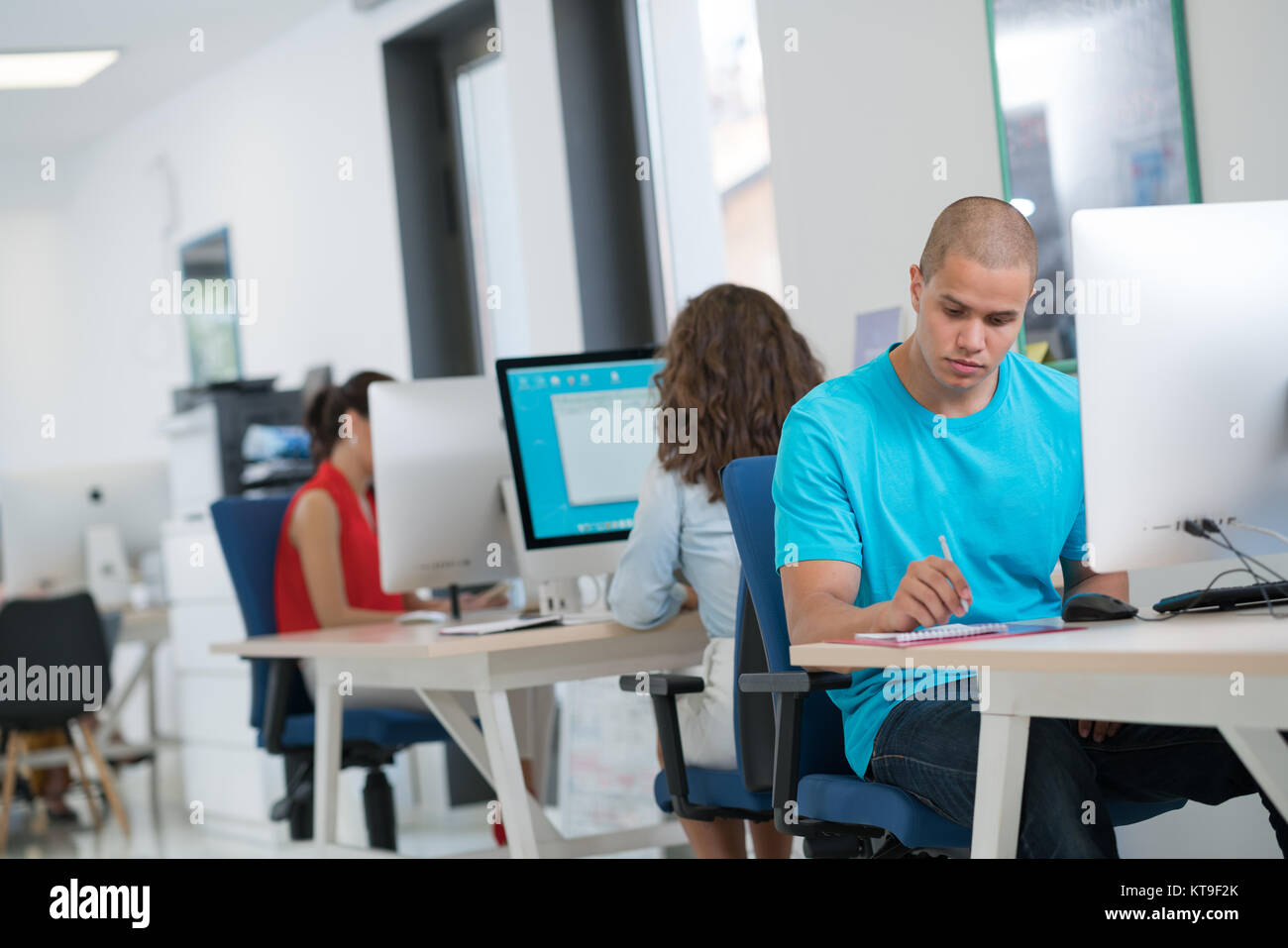 startup business people group working everyday job at modern office ...