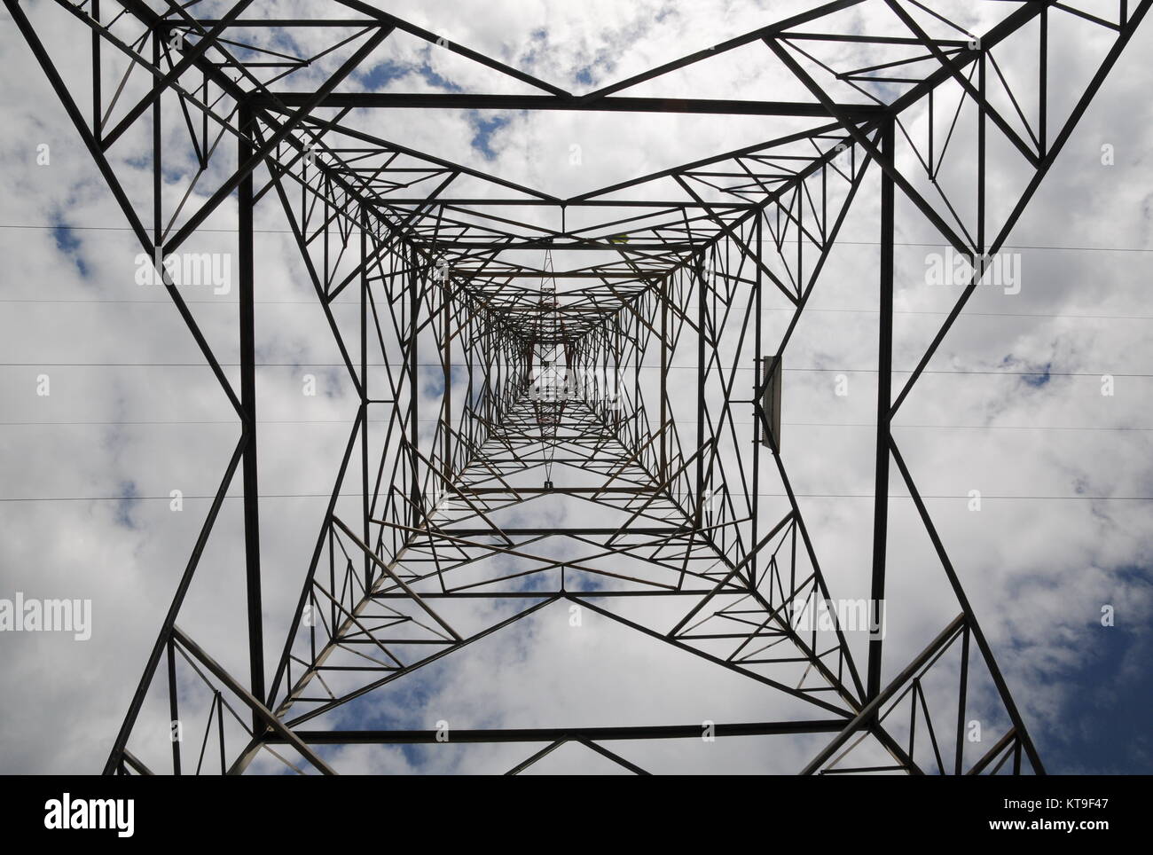 electricity pylon from below Stock Photo - Alamy