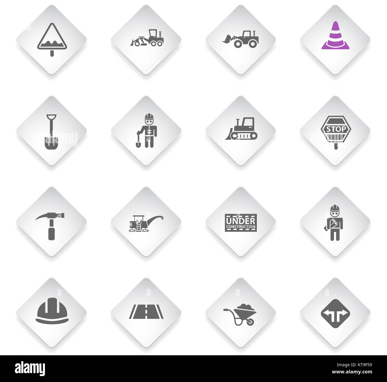 road repairs icon set Stock Photo - Alamy