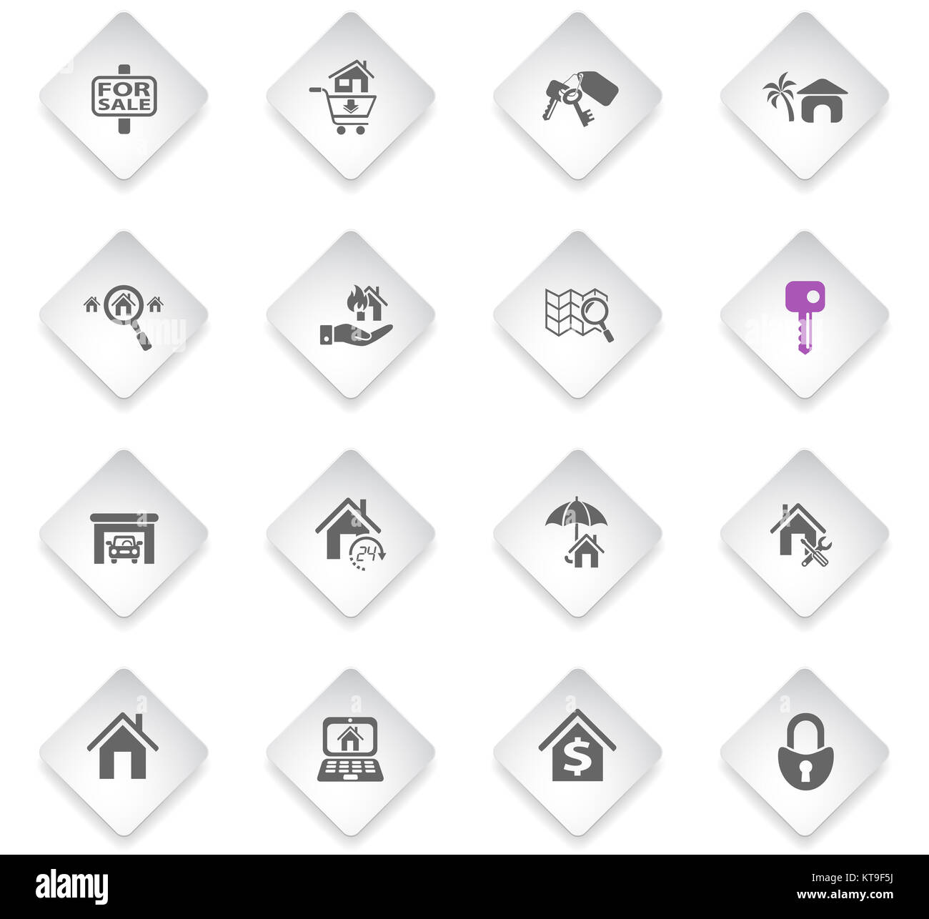 real estate icon set Stock Photo - Alamy