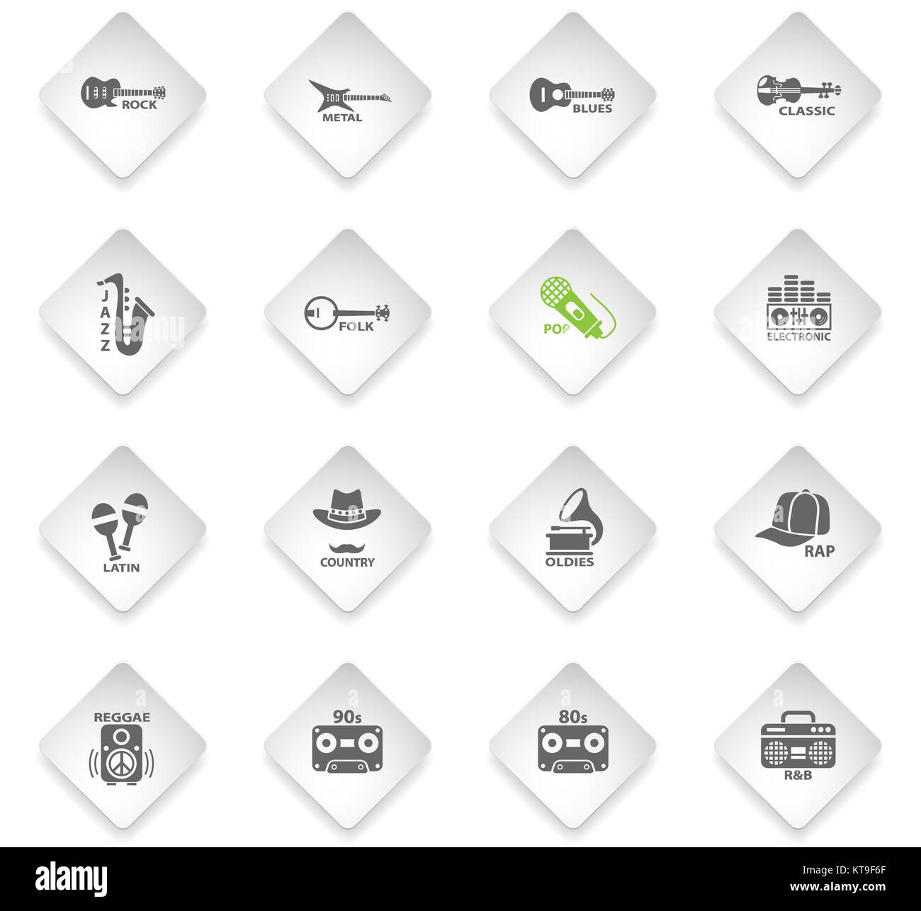 musical genre web icons Stock Photo - Alamy