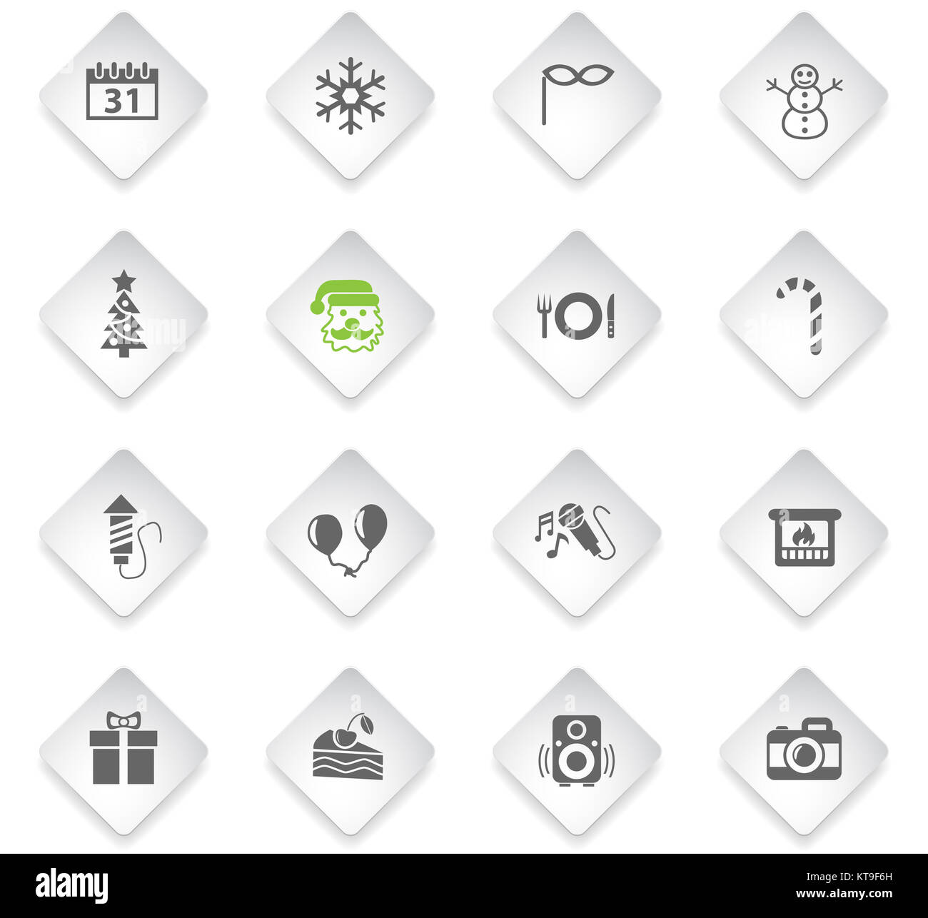 new year icon set Stock Photo - Alamy