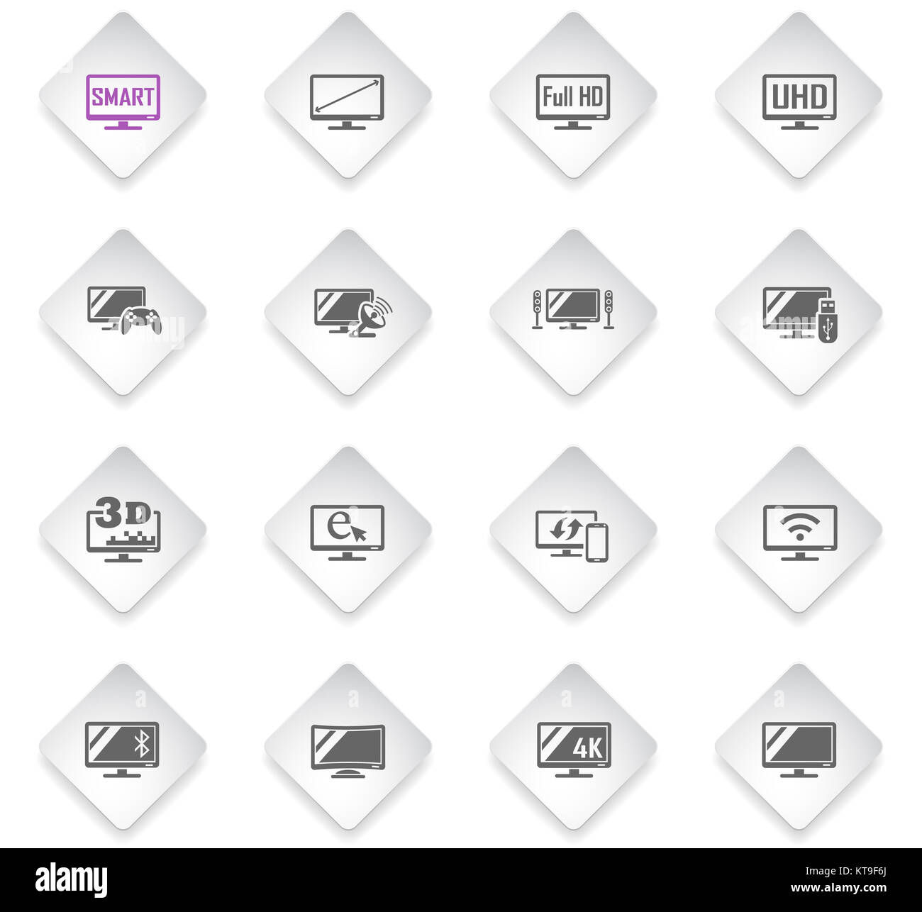 smart tv icon set Stock Photo - Alamy