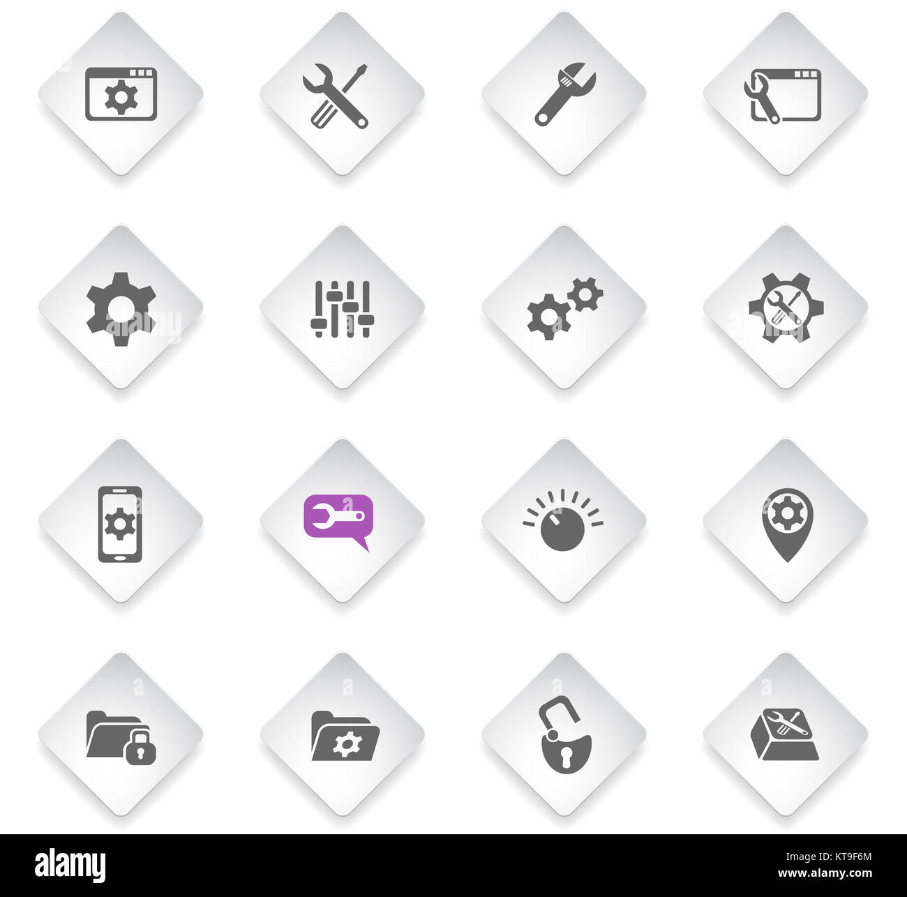 settings icon set Stock Photo - Alamy