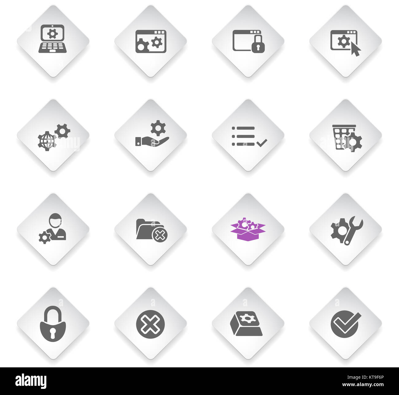 settings icon set Stock Photo - Alamy