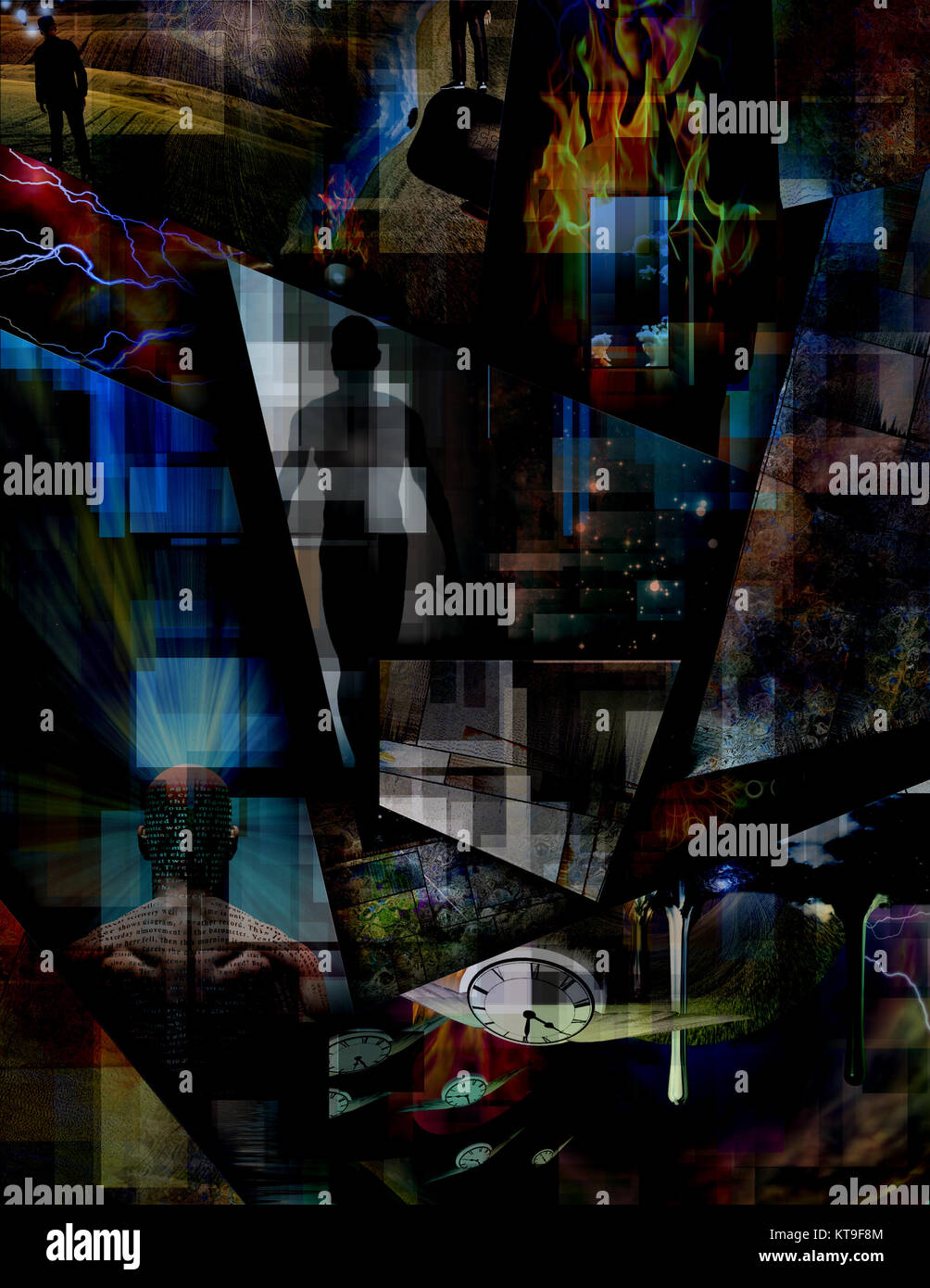 Abstract dimensions. Ideas, perception, power of mind. 3D rendering ...