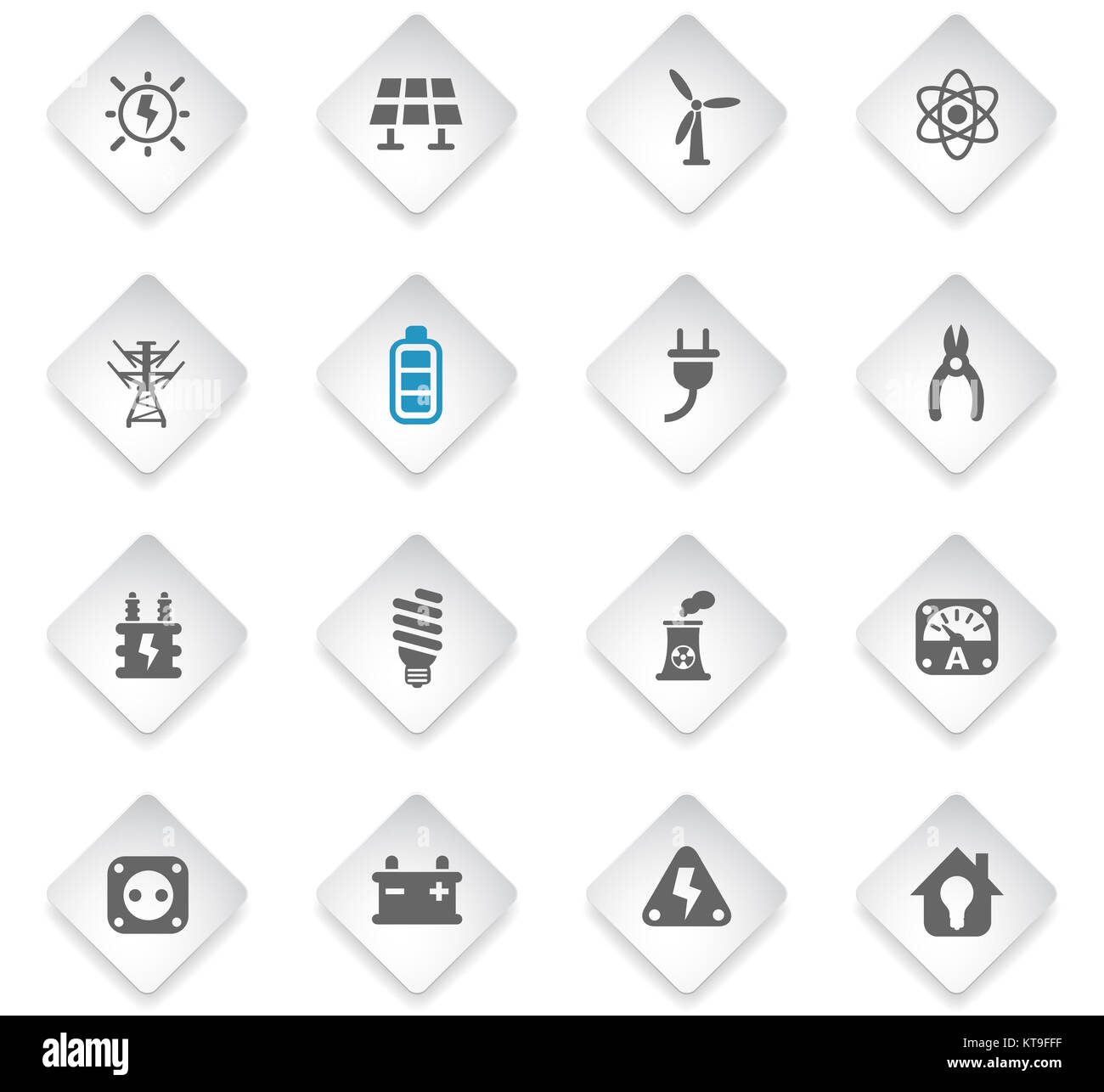 electricity icon set Stock Photo - Alamy