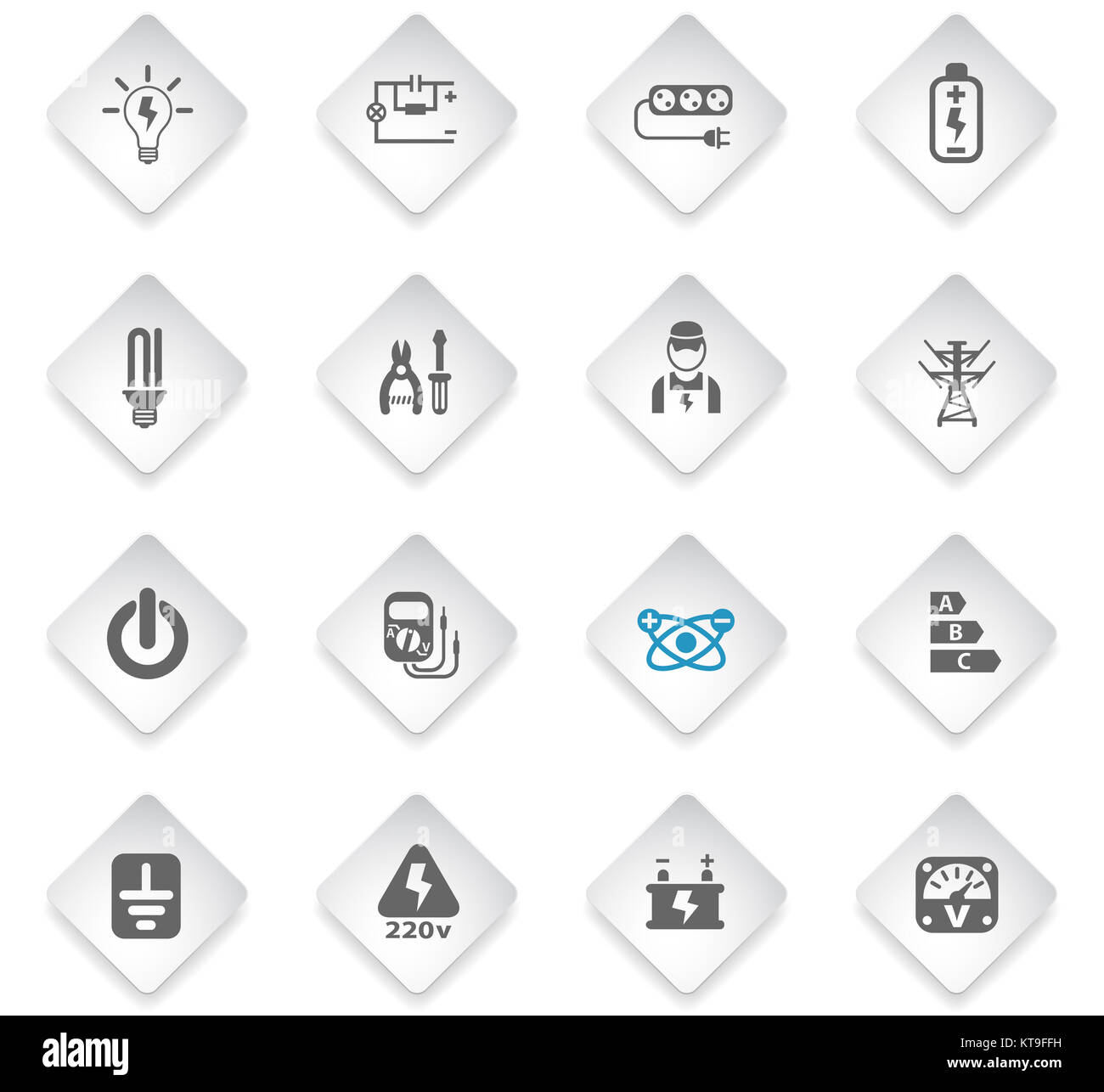 electricity icon set Stock Photo - Alamy