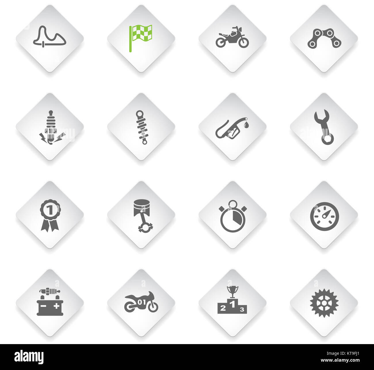 moto racing icon set Stock Photo - Alamy