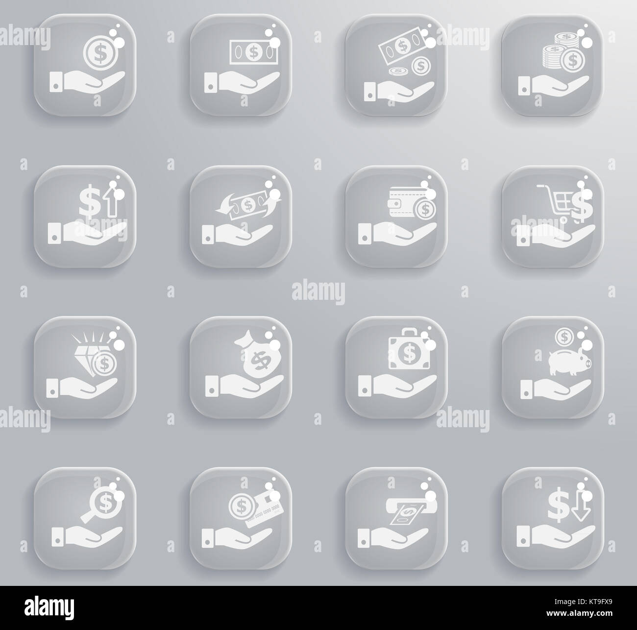 hand and money icon set Stock Photo - Alamy