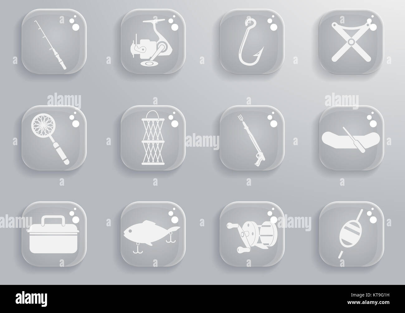 Fishing icon set Stock Photo - Alamy