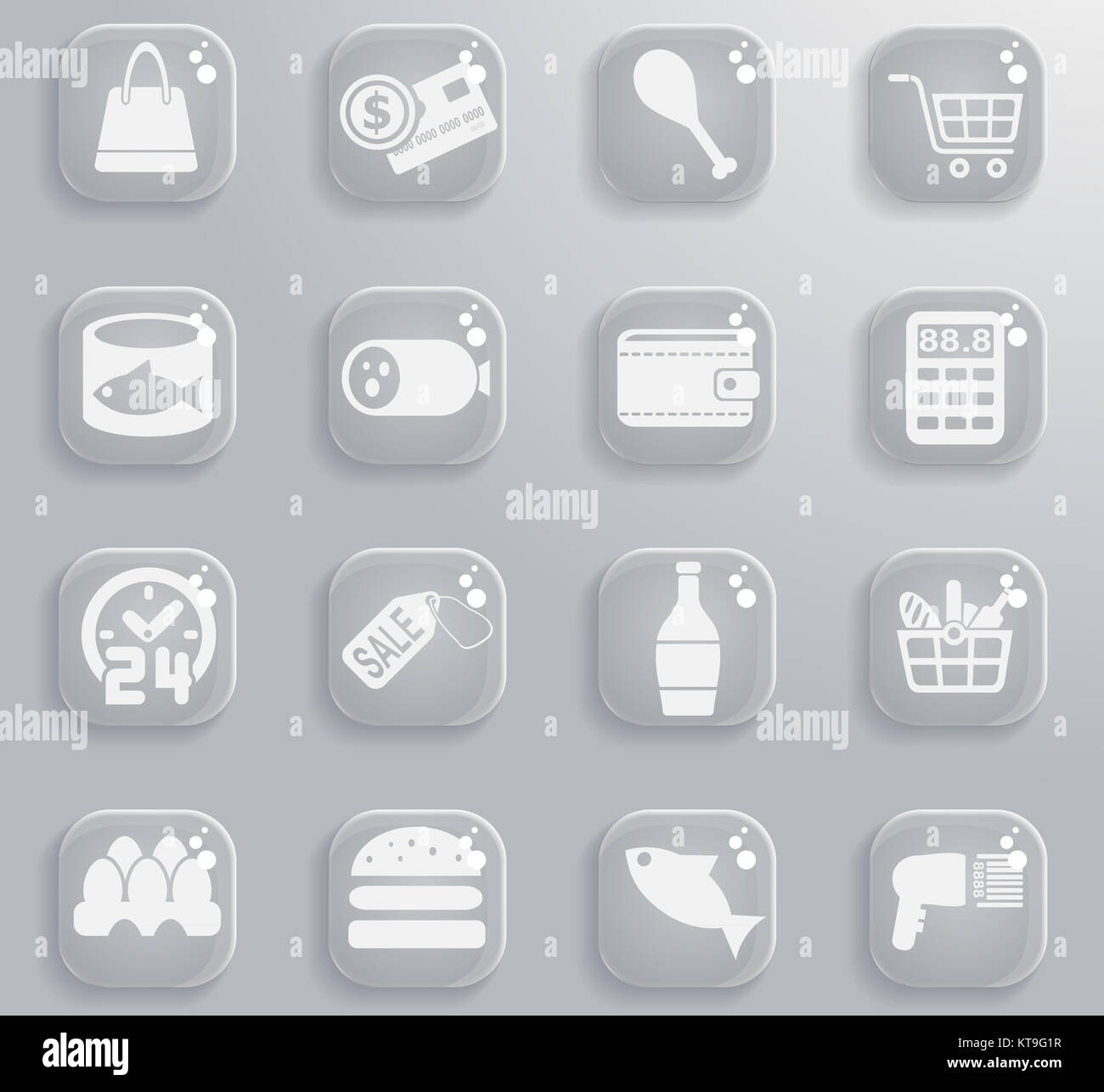 grocery store icon set Stock Photo - Alamy