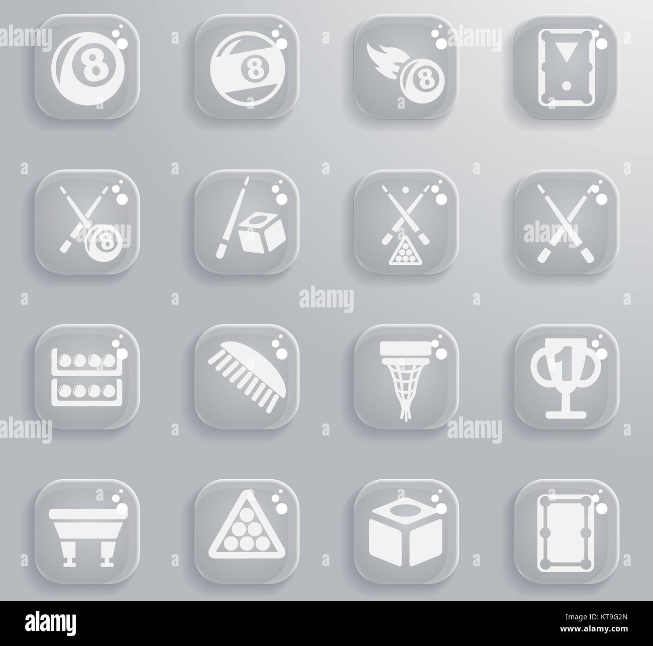Snooker table icons set hi-res stock photography and images - Alamy