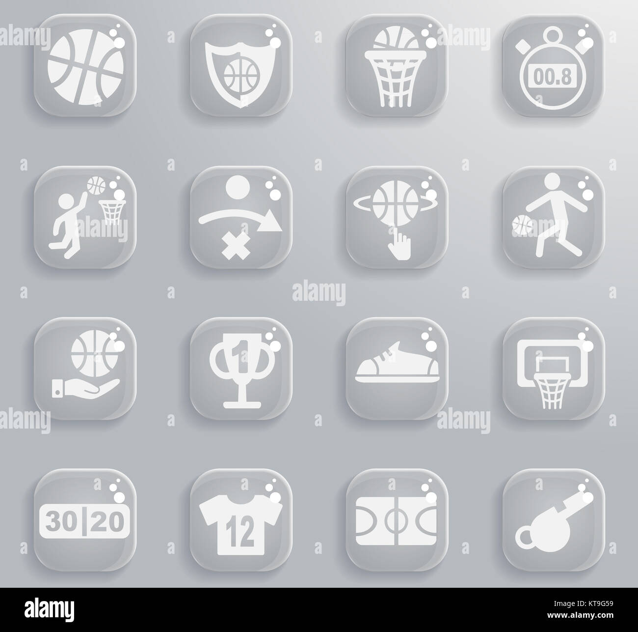 basketball icon set Stock Photo - Alamy