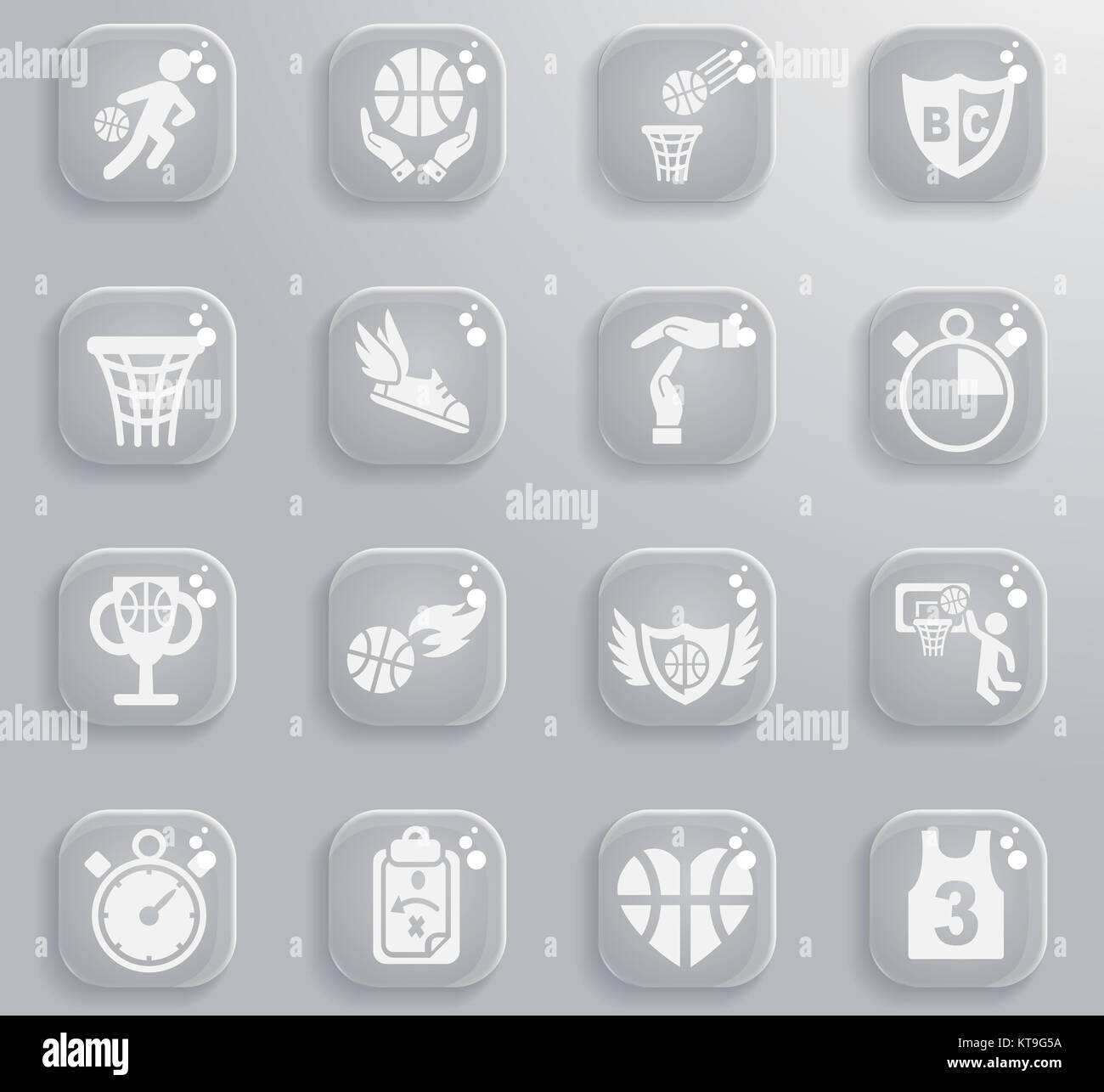 basketball icon set Stock Photo - Alamy