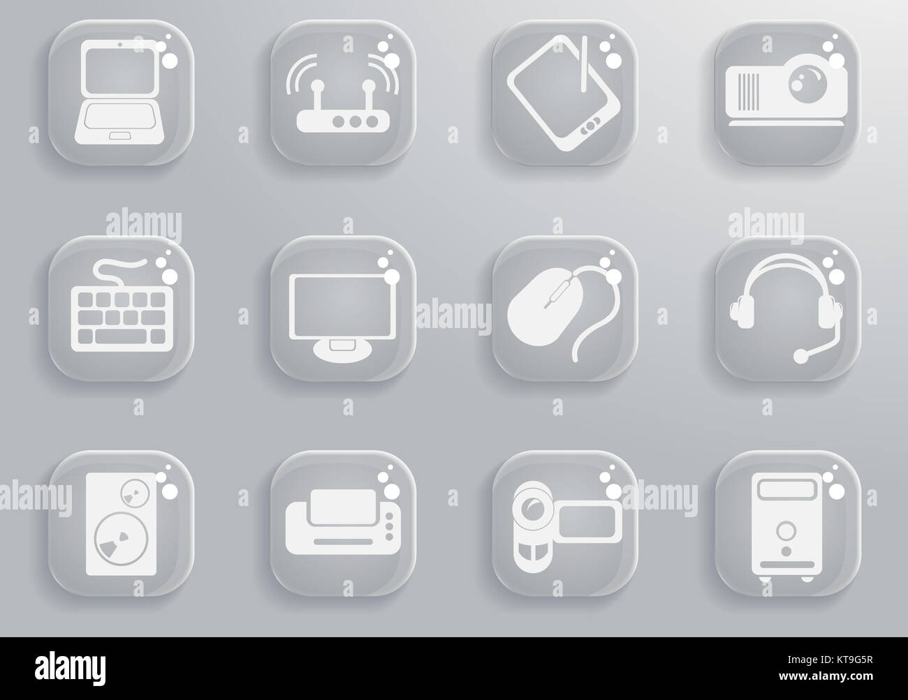 Computer equipment simple vector icons Stock Photo - Alamy