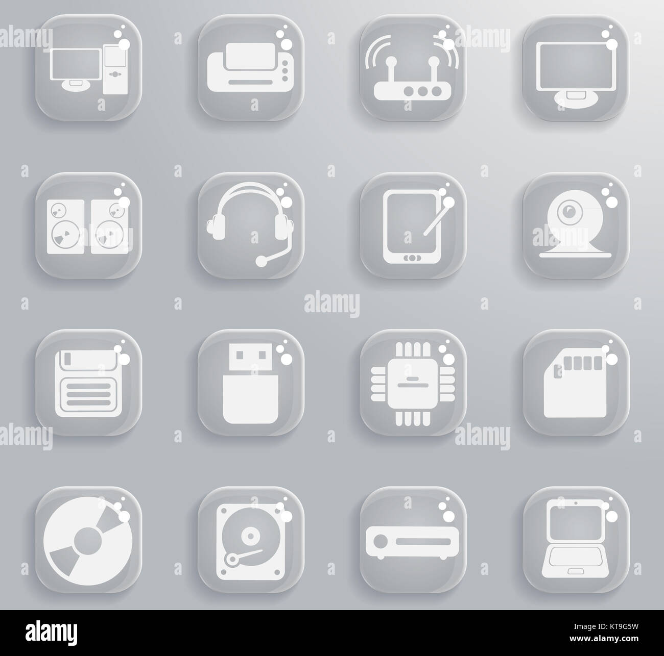 Computer equipment simple vector icons Stock Photo - Alamy