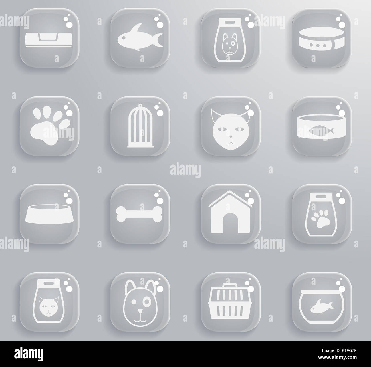 Goods for pets icons Stock Photo - Alamy