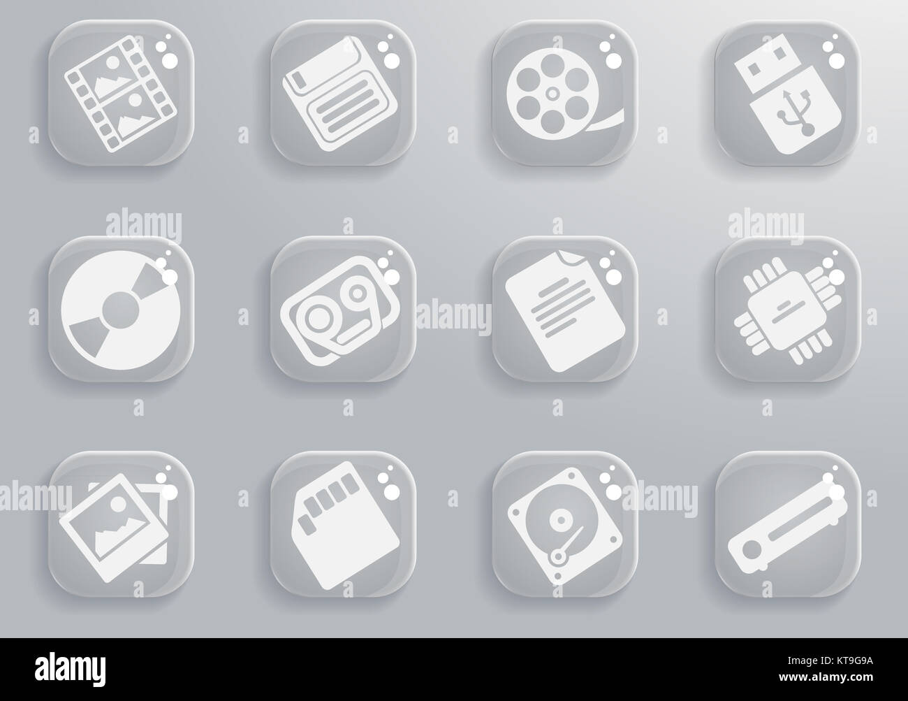 Information carriers icons Stock Photo - Alamy