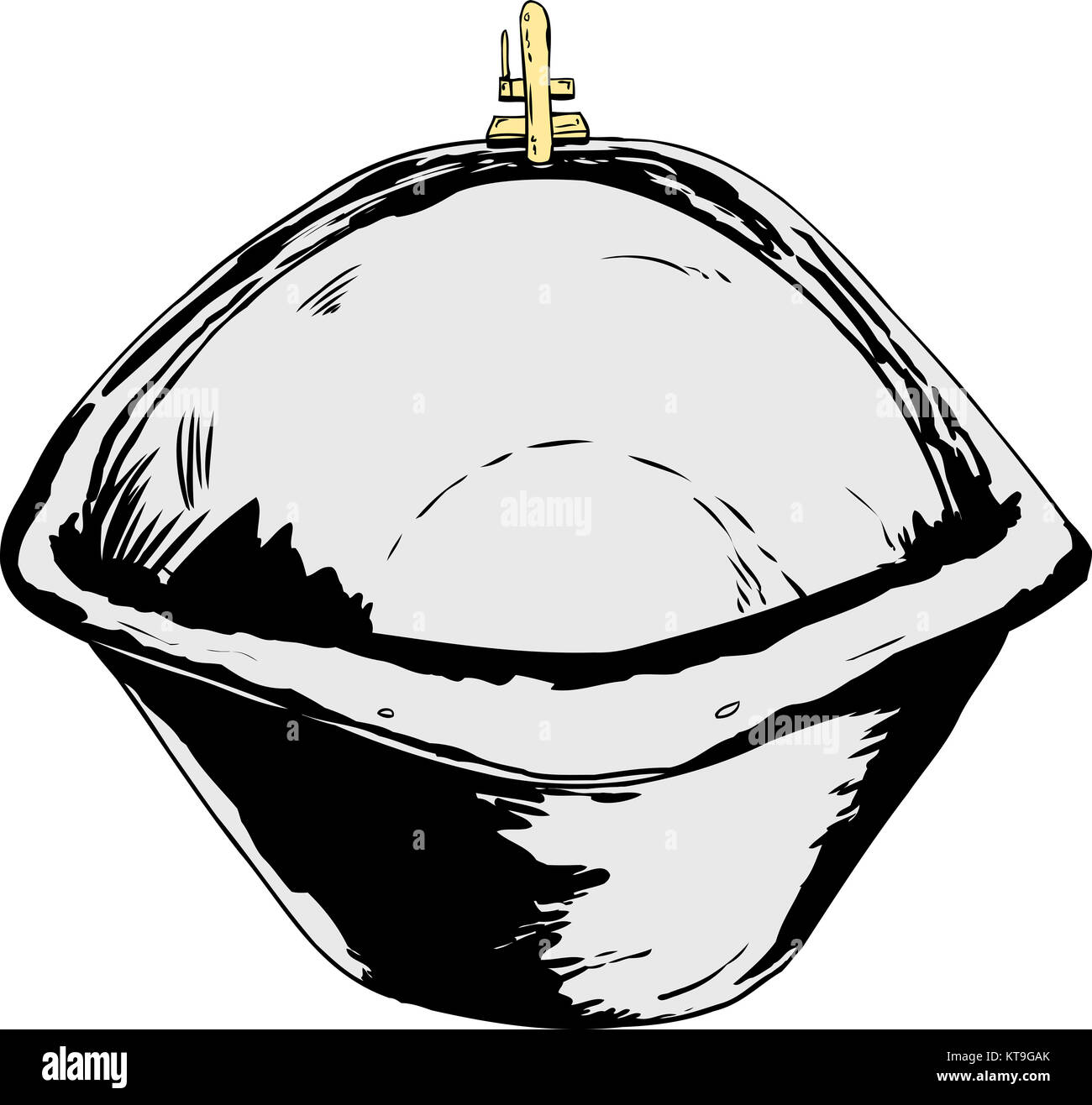 Isolated empty tub with brass faucet Stock Photo - Alamy