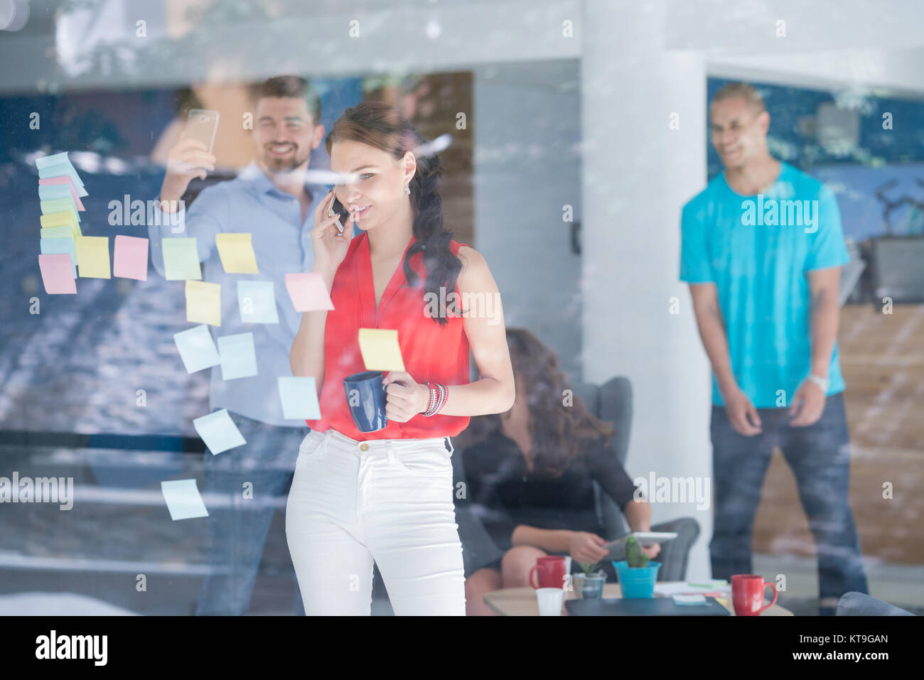 business, startup, planning, management and people concept - happy ...