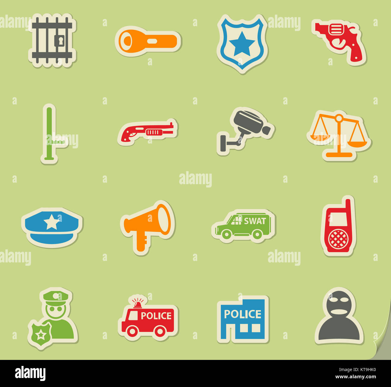 police icon set Stock Photo - Alamy
