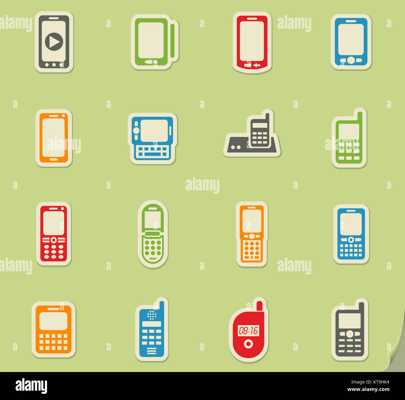 phones icon set Stock Photo - Alamy