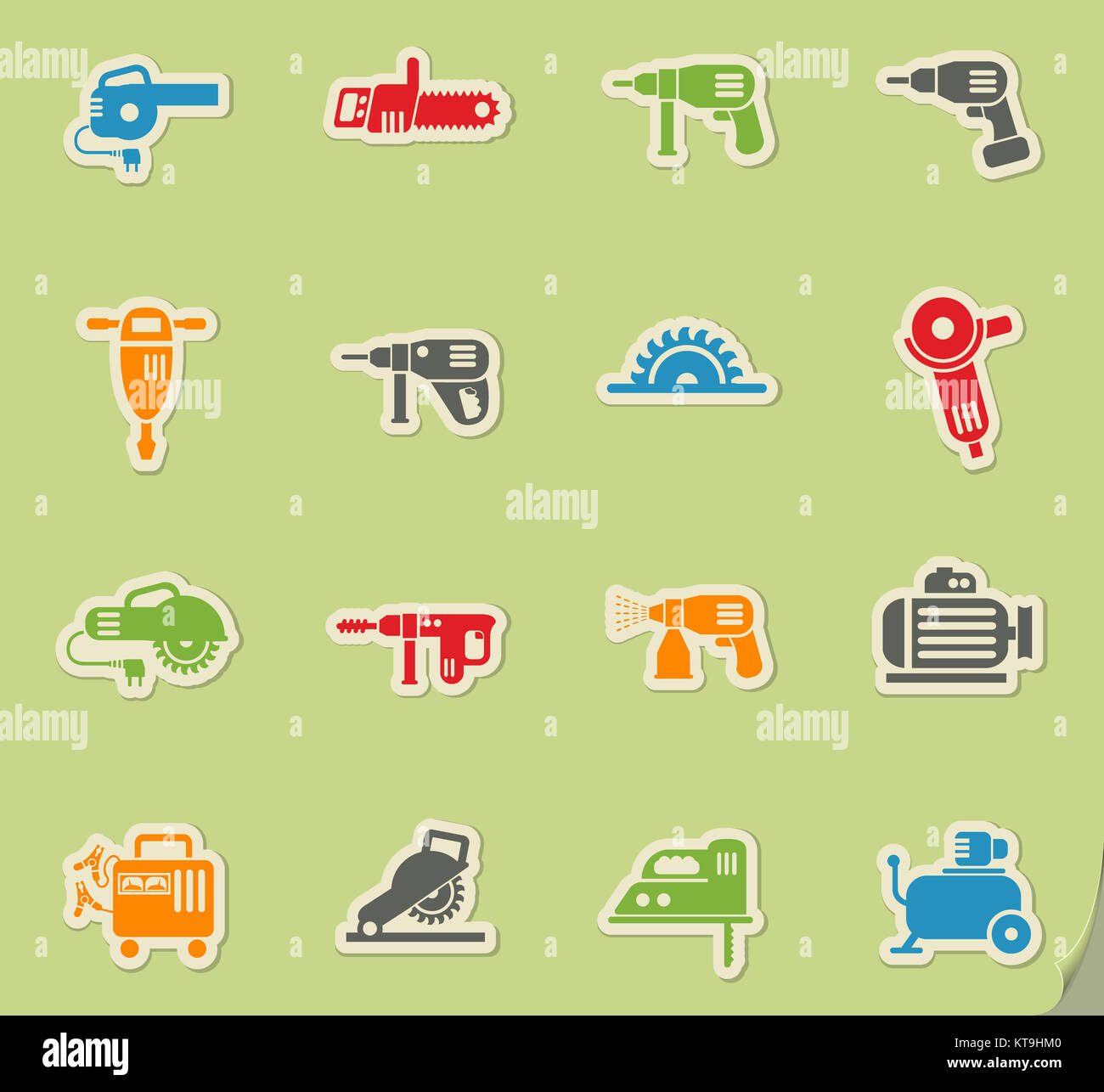 machine tools icon set Stock Photo - Alamy
