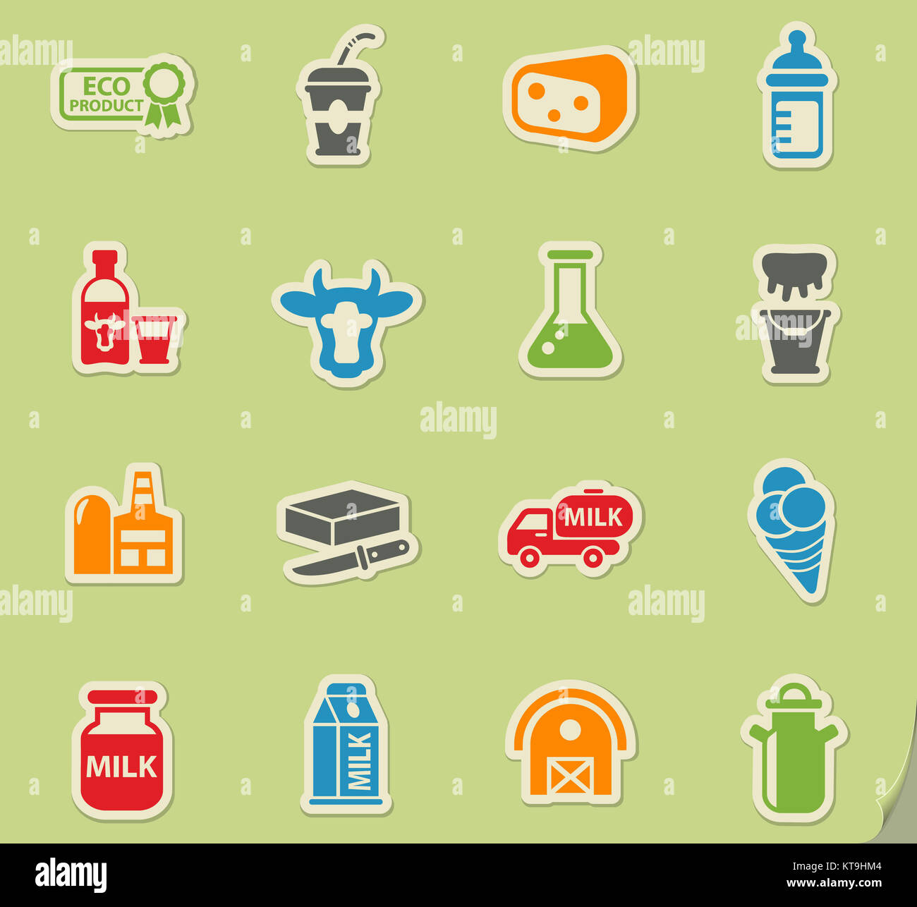 milk icon set Stock Photo - Alamy