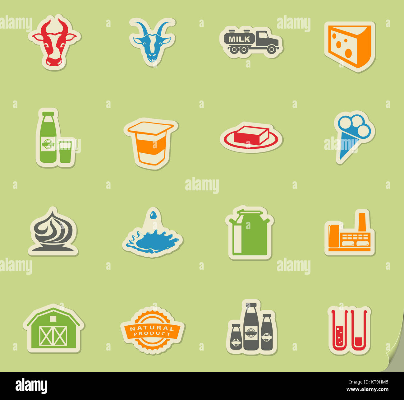 Milk industry icons Stock Photo - Alamy