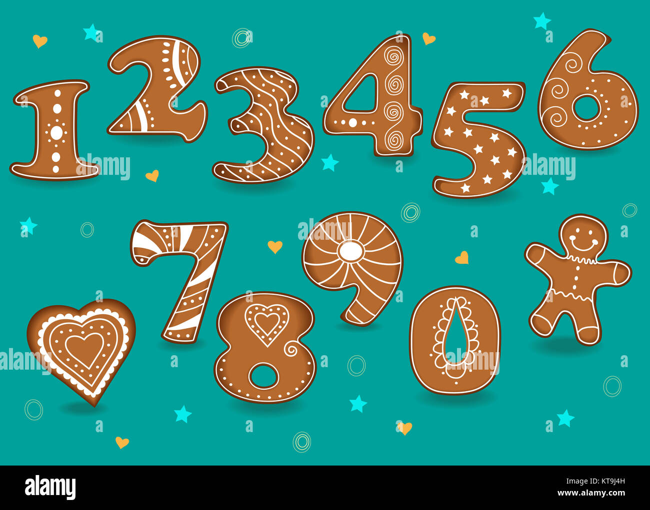 Ginger Cookies Numbers Stock Photo - Alamy