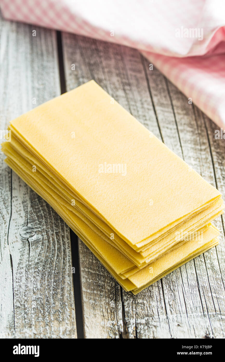 Raw lasagne sheets Stock Photo - Alamy