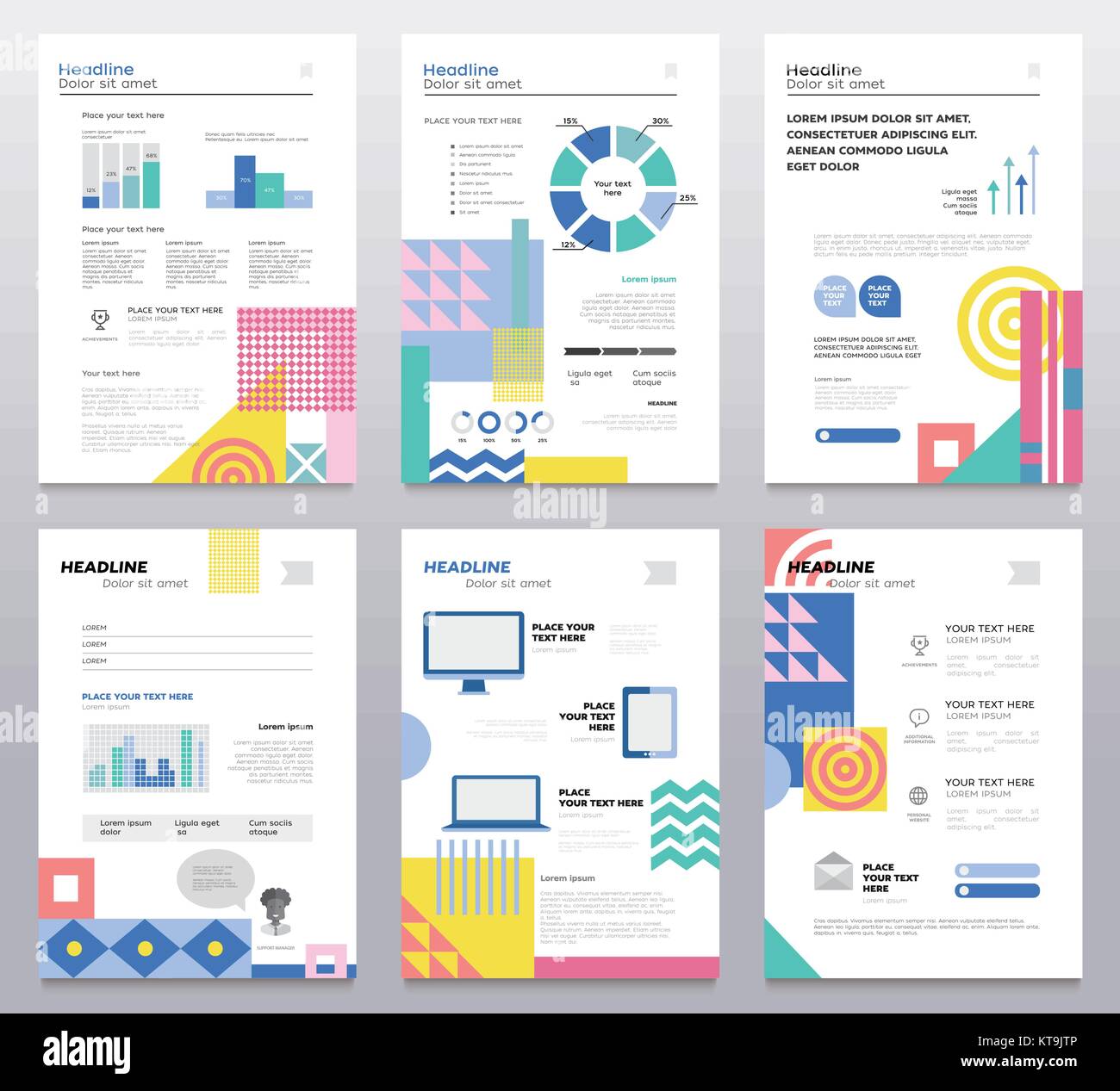 Presentation booklet - set of modern vector abstract templates Stock ...