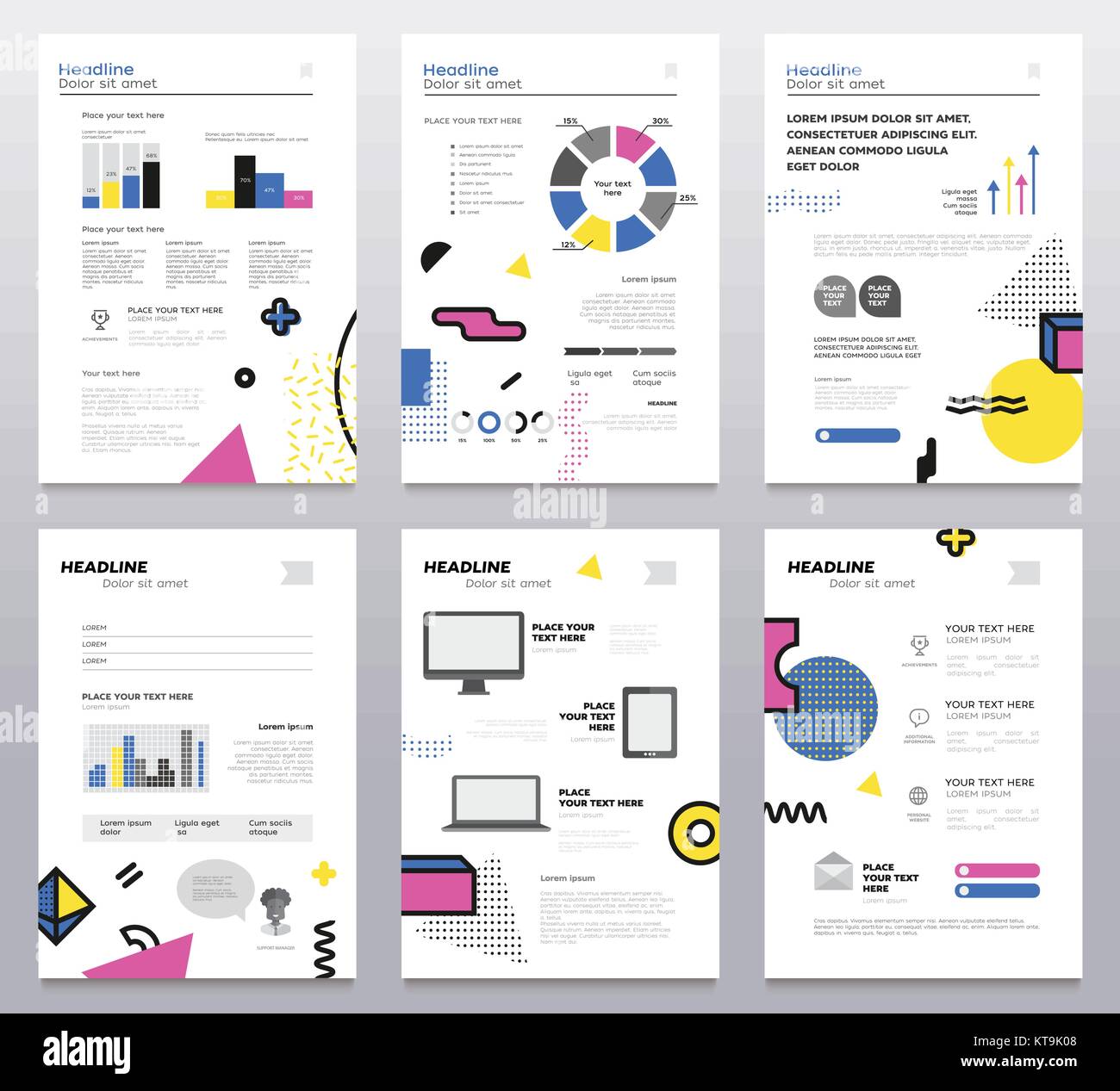 Presentation booklet - set of modern vector abstract templates Stock ...
