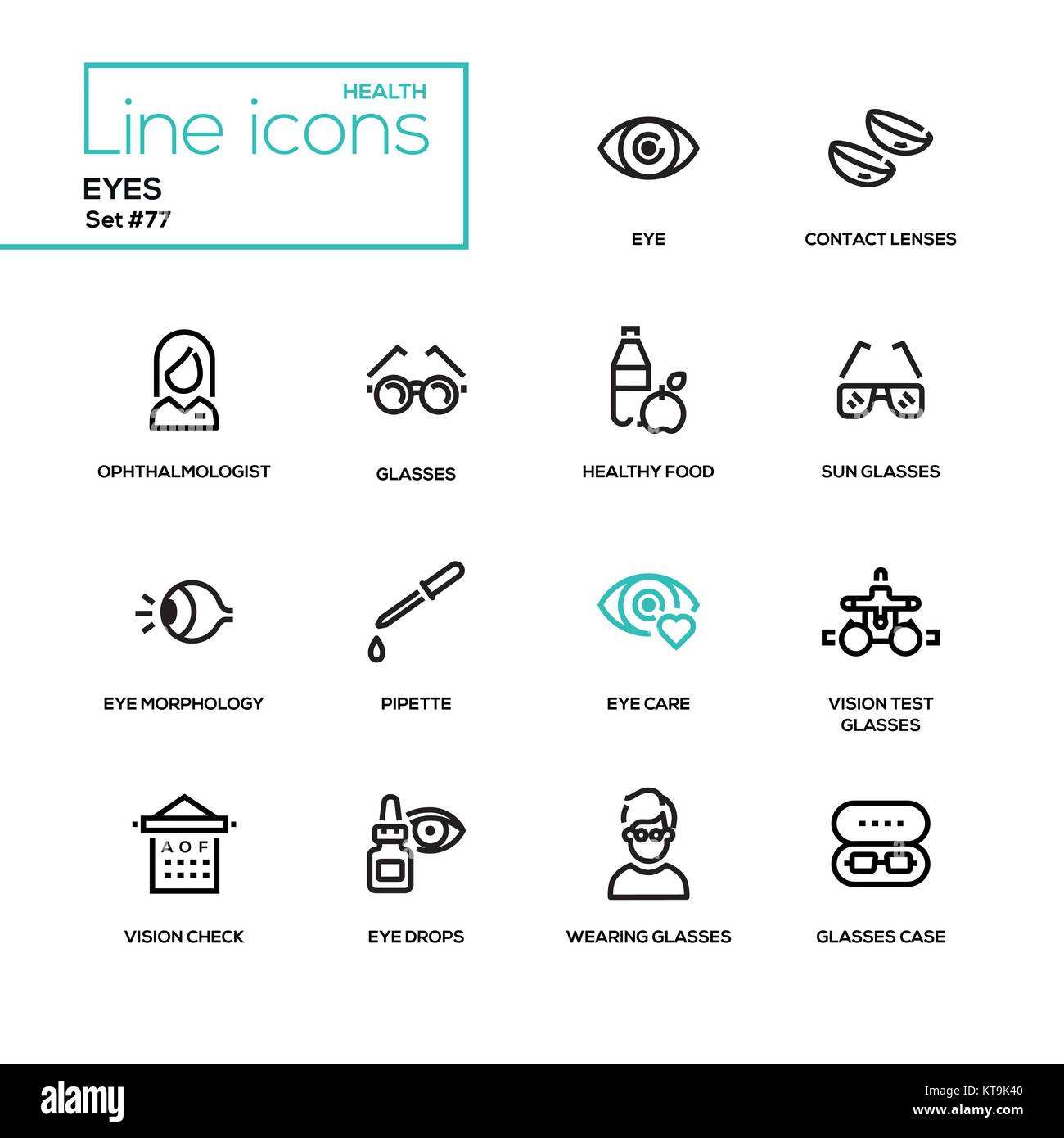 Collection eyes outline icon Cut Out Stock Images & Pictures - Alamy